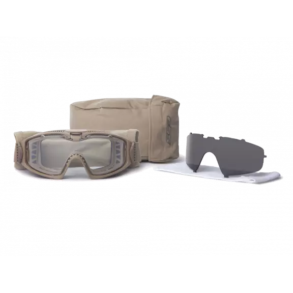 ESS® Influx ™ AVS ™ Ballistic Goggles -Terrain Tan /Clear & Smoke Gray